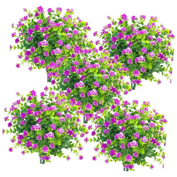 ANYWAY.GO 10 Bundles Artificial Fake , Faux Plastic UV Resistant Shrubs ...