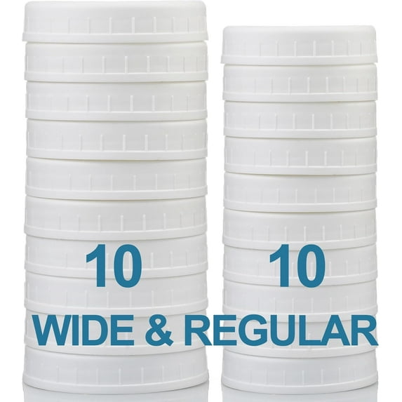 ANYWAY.GO 10 Mouth 10 REGULAR Mouth 20 Pack Plastic Caps for , Kerr and ...