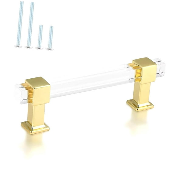 ANYWAY.GO 10 Pack Cabinet Pulls with Square Acrylic Tube, 3-3/4 Inch ...