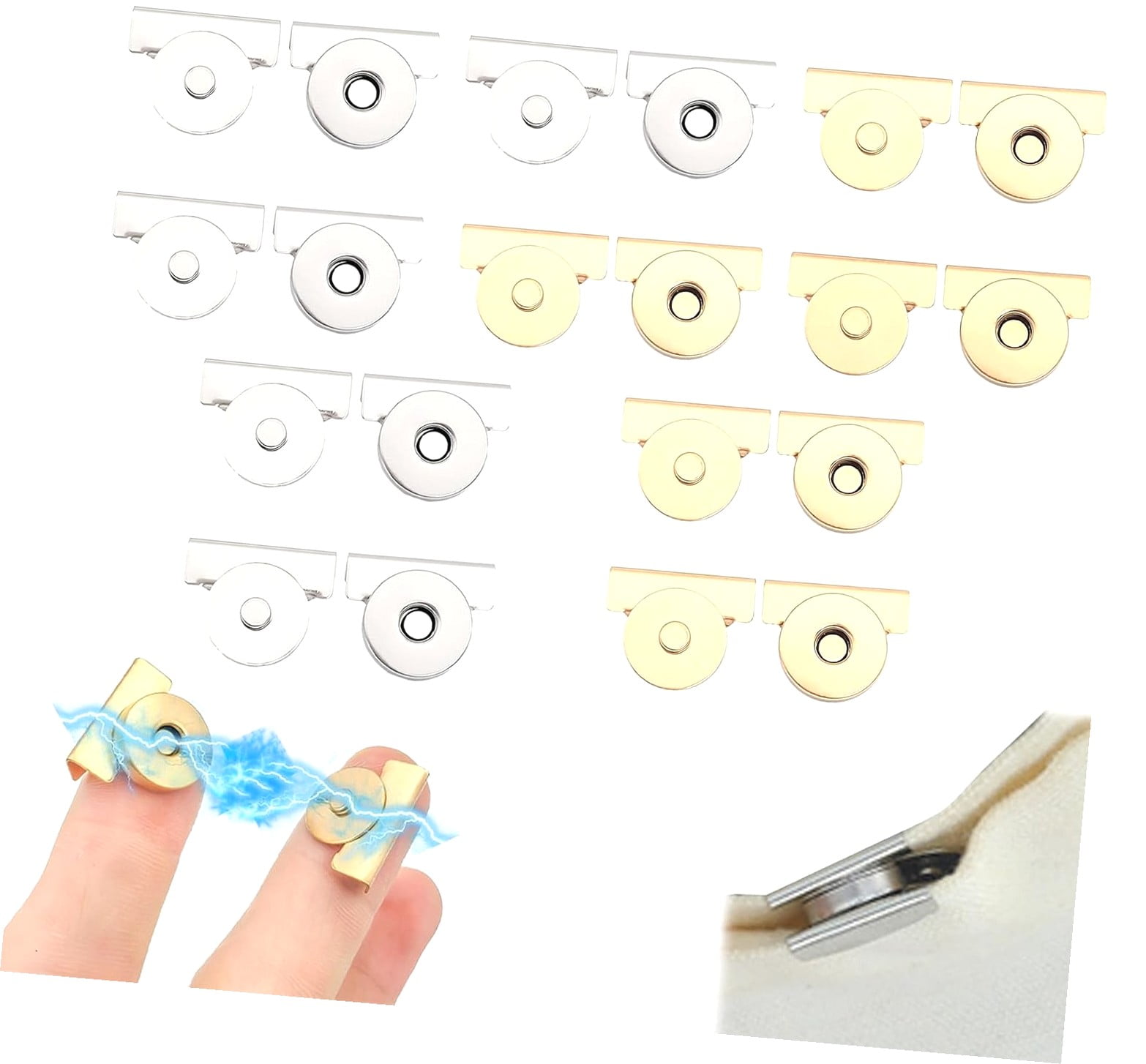 ANYWAY.GO 10 Pairs Snaps for Purses and –Metal Seamless Buckle Clasps ...