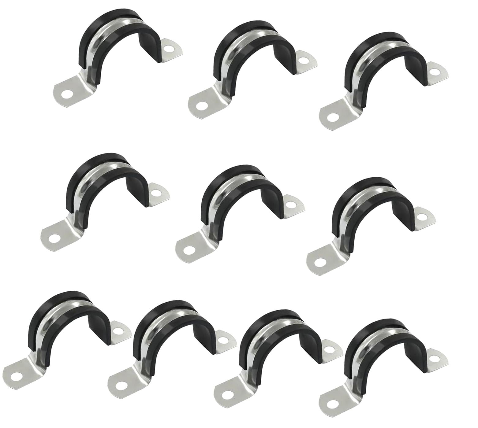 ANYWAY.GO 10-Piece 32mm Rubber-Lined Cable Clamp Set - U-Shaped Bracket ...