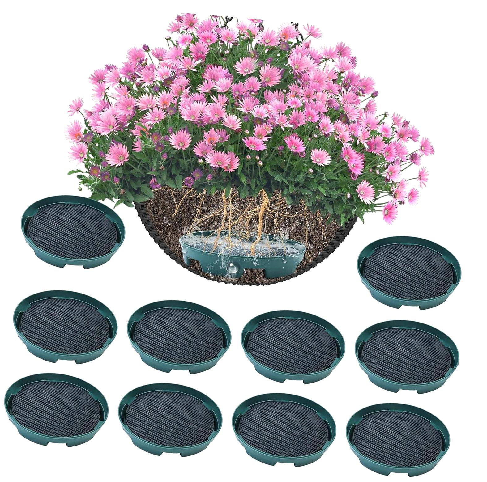 ANYWAY.GO 10 Set Hanging Basket Liners, 7” Drip Pans, 3-in-1 Plant ...