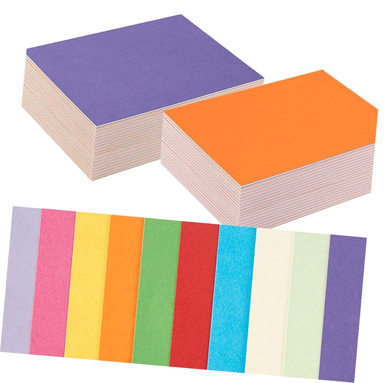 ANYWAY.GO 100 Pack Thick Paper Cardstock Blank Colored Stock for ...
