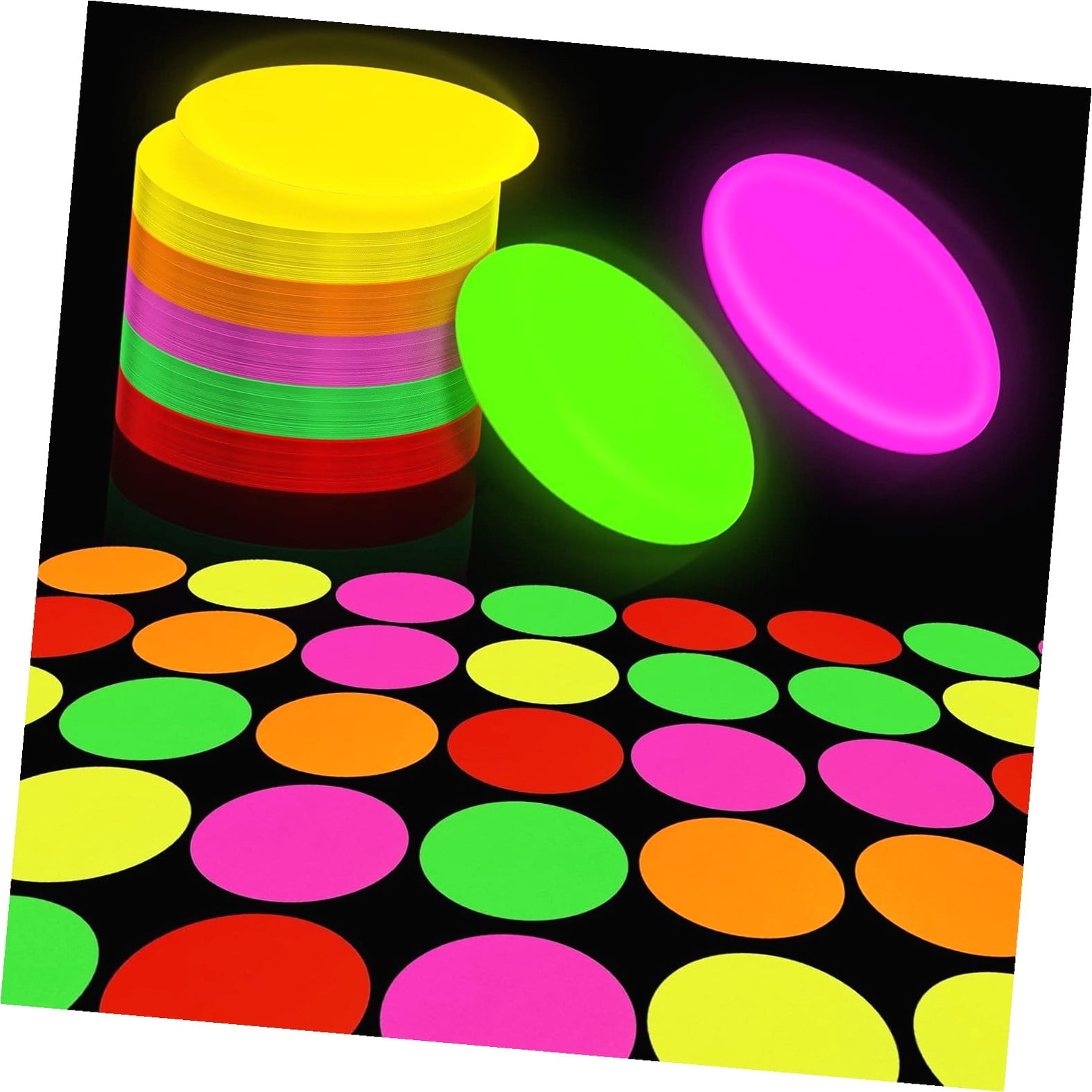 ANYWAY.GO 100 Party Neon Papers, 7.9 Inch Circle Neon Cardstock for ...