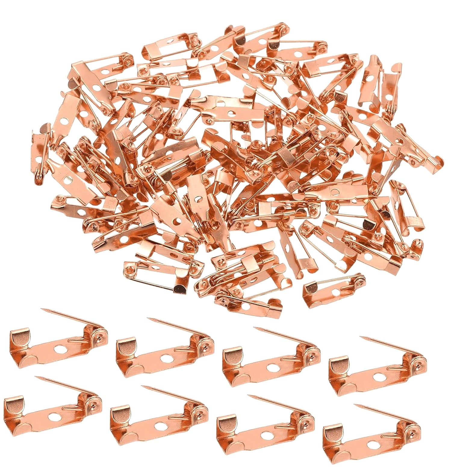 ANYWAY.GO 100 Pcs Brooch Pin Back, 15mm (0.59") Backs Clasp, Rose ...
