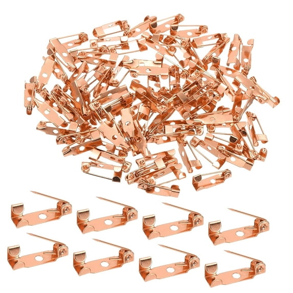 ANYWAY.GO 100 Pcs Brooch Pin Back, 15mm (0.59") Backs Clasp, Rose ...