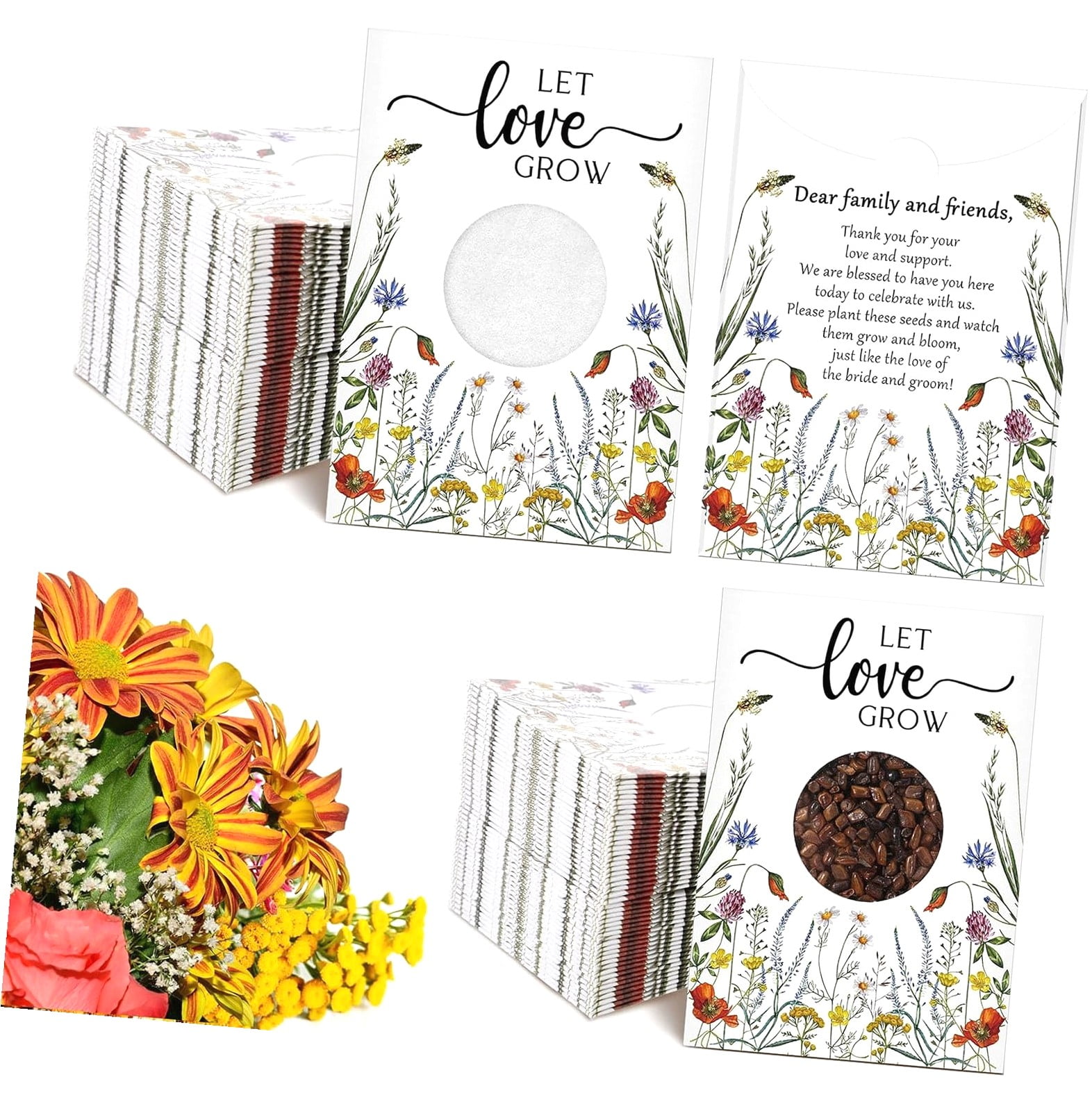 ANYWAY.GO 100 Pcs Let Love Grow Packets Wedding Favor for Guests Bulk ...