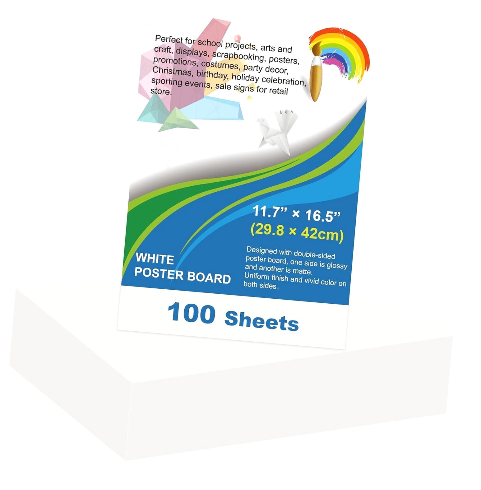 ANYWAY.GO 100 Pcs White Poster Paper 11.7 16.5, White Vision Boards ...