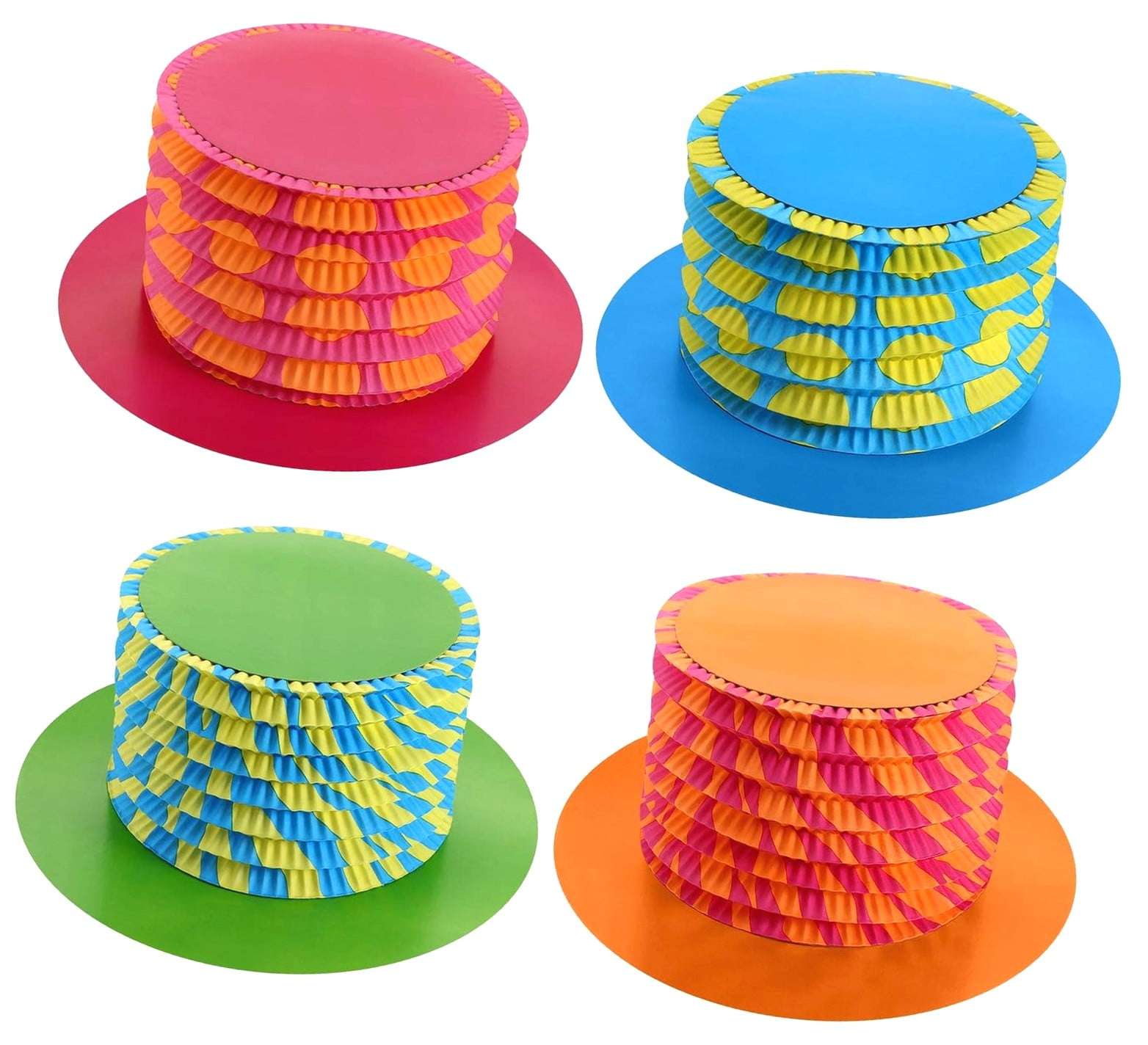 ANYWAY.GO 11.6 Inch Tea Party Hats Decorations Cardboard Paper Fold Top ...