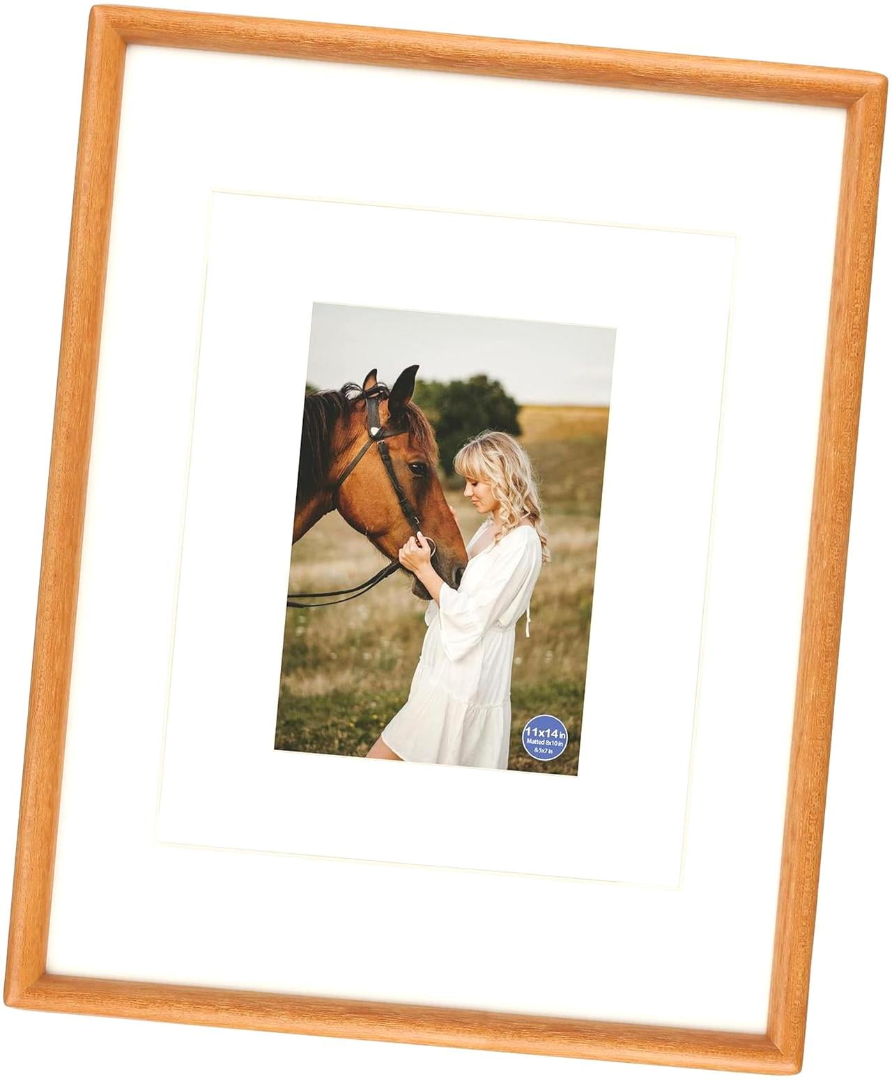 ANYWAY.GO 11x14 Photo Frame in Teak Solid Wood Featuring Real Glass ...