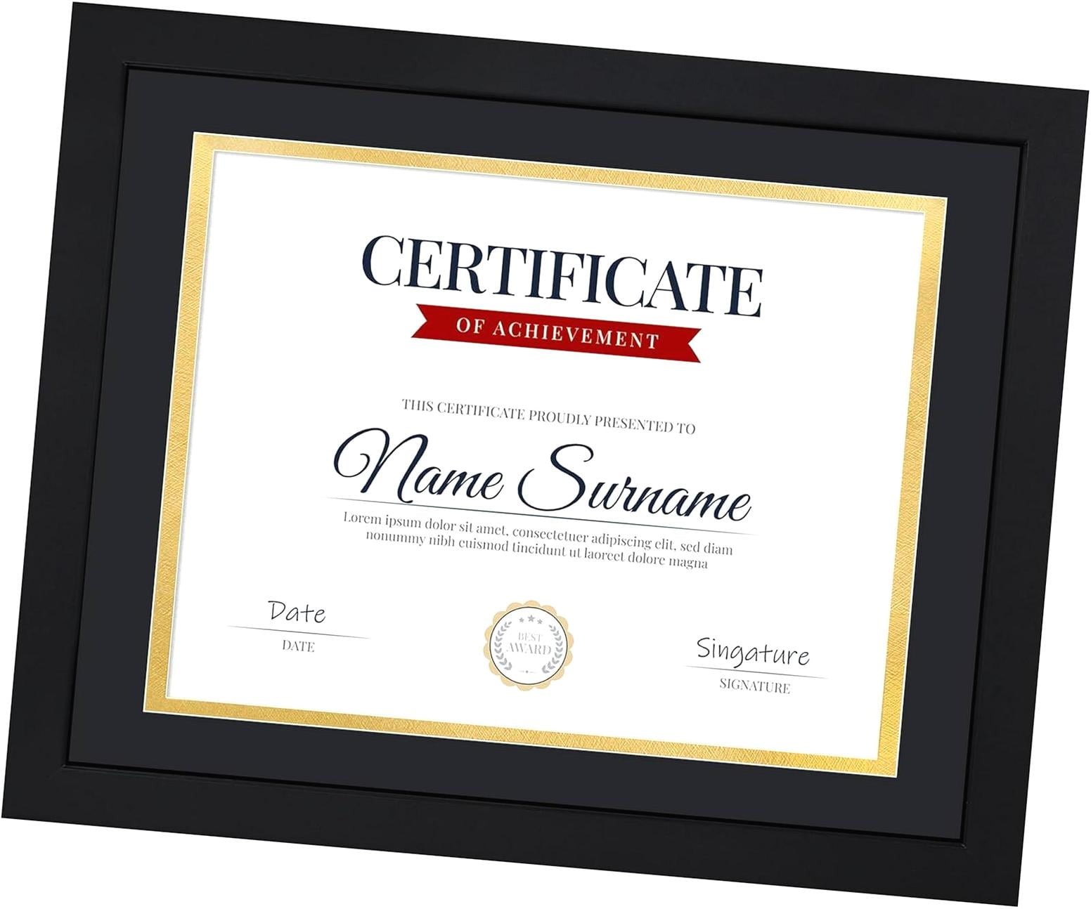 ANYWAY.GO 11x14 Picture Frame, Single Unit, Featuring Tempered Glass for 8.5x11 Certificate ...