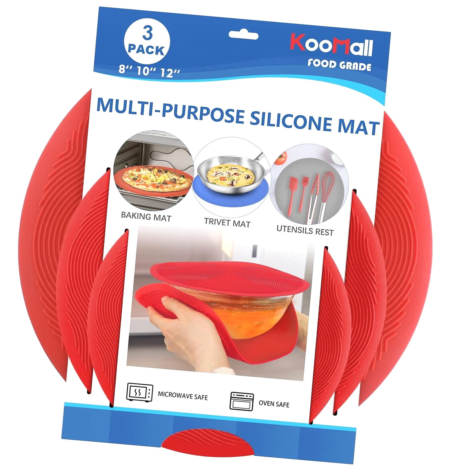 ANYWAY.GO 12 10 8 Inch Multi-use Microwave Mat, Trivet, Pot Holders ...