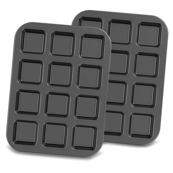 ANYWAY.GO 12 Cavity Square Muffin Tray Non-Stick Muffin Baking Pan ...