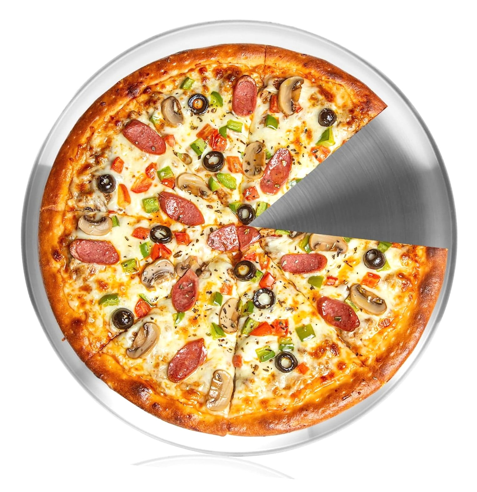 ANYWAY.GO 12 Inch Pizza Pan for Oven Steel Baking Sheet Round Plates ...