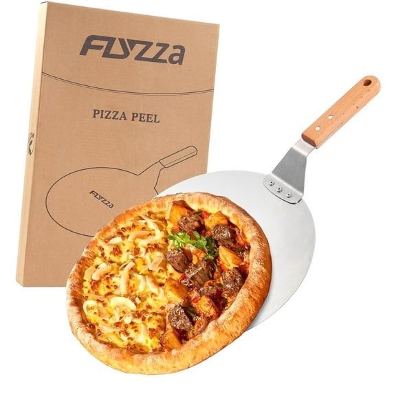 ANYWAY.GO 12 Inch Pizza, Pizza with Ergonomic Long Wood Handle for Oven ...