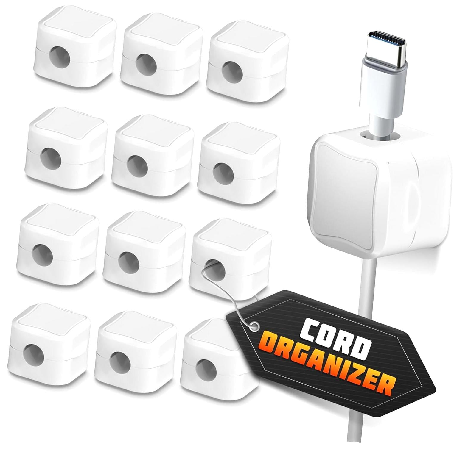 ANYWAY.GO 12 Pack Magnetic Cable Clips White with Adhesive Pad ...