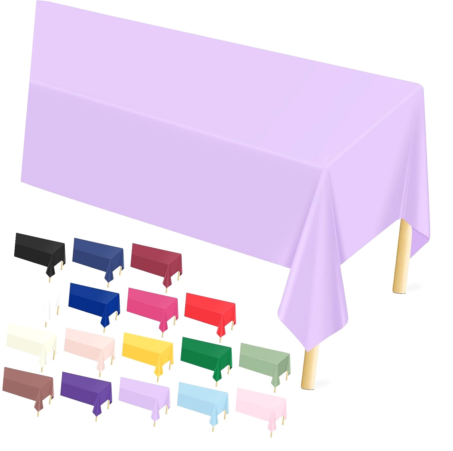 ANYWAY.GO 12 Pcs Light Plastic Tablecloth for Rectangle Table, 54 × 108 ...