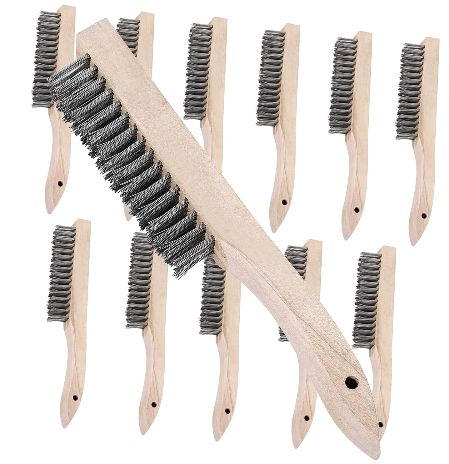 ANYWAY.GO 12 Pieces 10 Inches Wire Wooden Handle, Multi-Purpose Wire ...