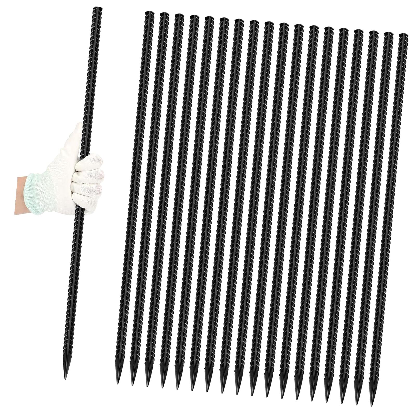 ANYWAY.GO 12 inches Tent Stakes 34-Pack, 5/16" Diameter J Fence Stakes ...