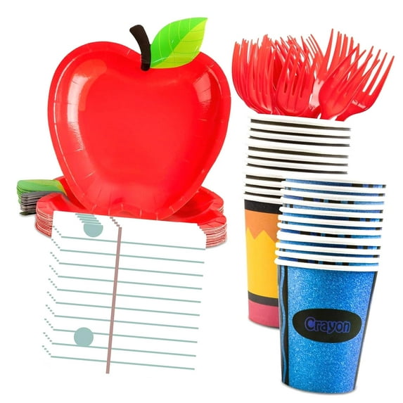 ANYWAY.GO 123 Pcs Back to School Tableware Kit Including Plate Cup ...