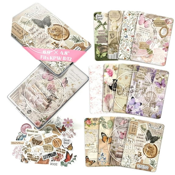 ANYWAY.GO 12PCS Inserts Cardstock for -reader, 50PCS Stickers for Clear ...