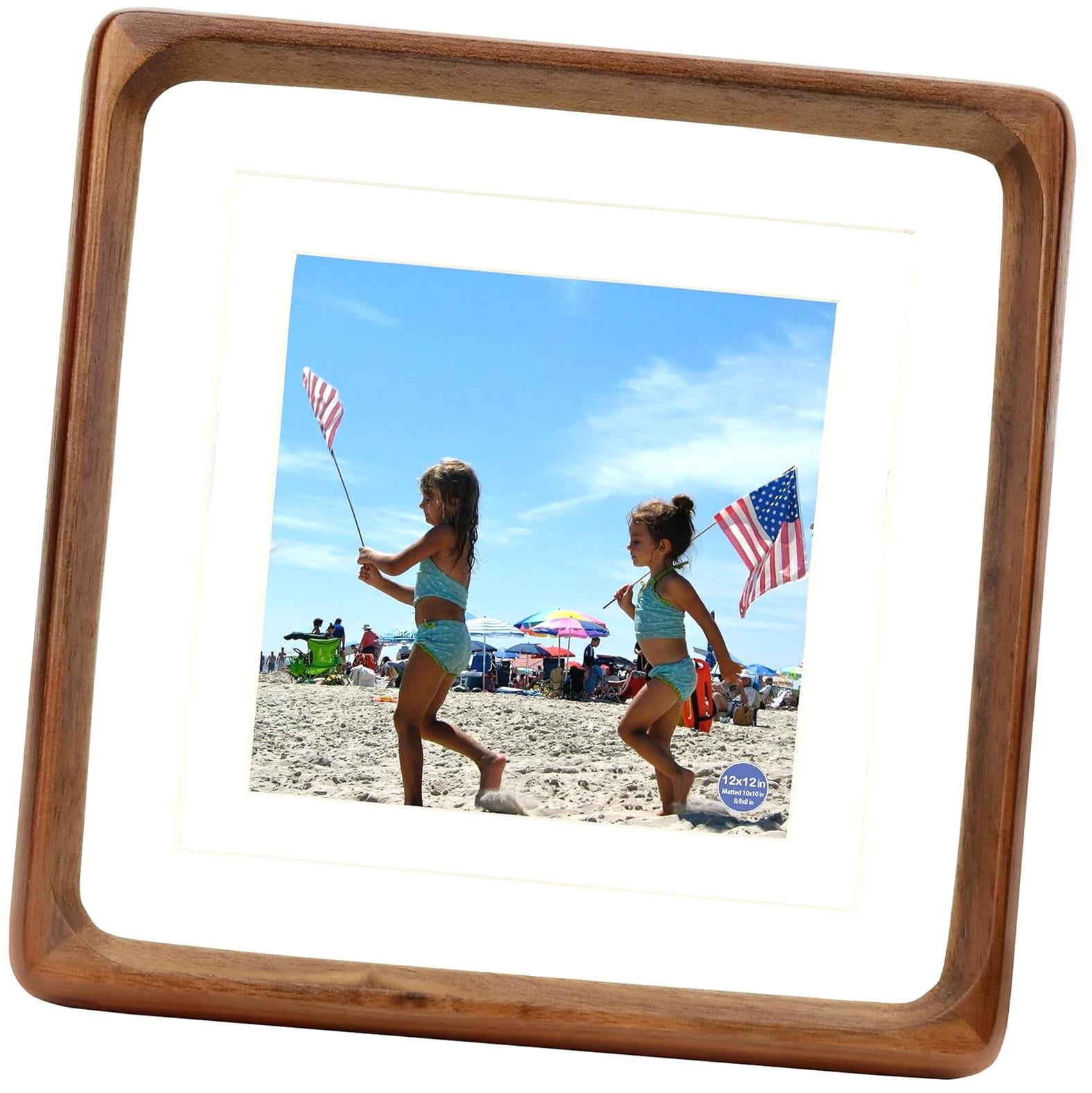 ANYWAY.GO 12x12 Square Photo Frame in Walnut Solid Wood Featuring Real ...