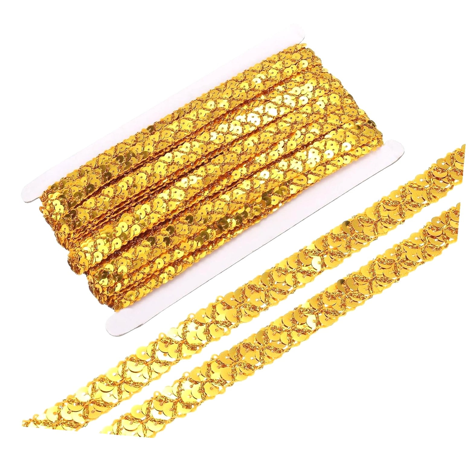 ANYWAY.GO 14 Yard Sequins Lace 2 Row 0.6 Inch Sequin Braid Strip ...