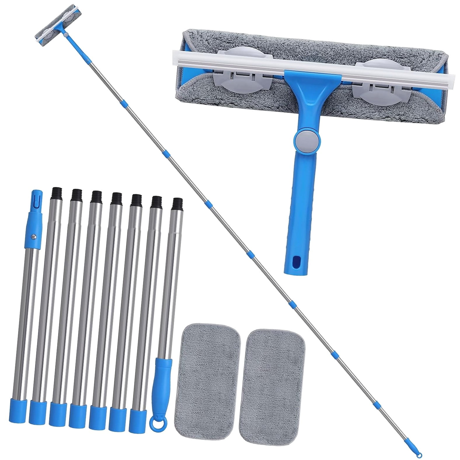 ANYWAY.GO 15 Feet Reach Window Squeegee with Extension Pole (10 Ft), 2 ...