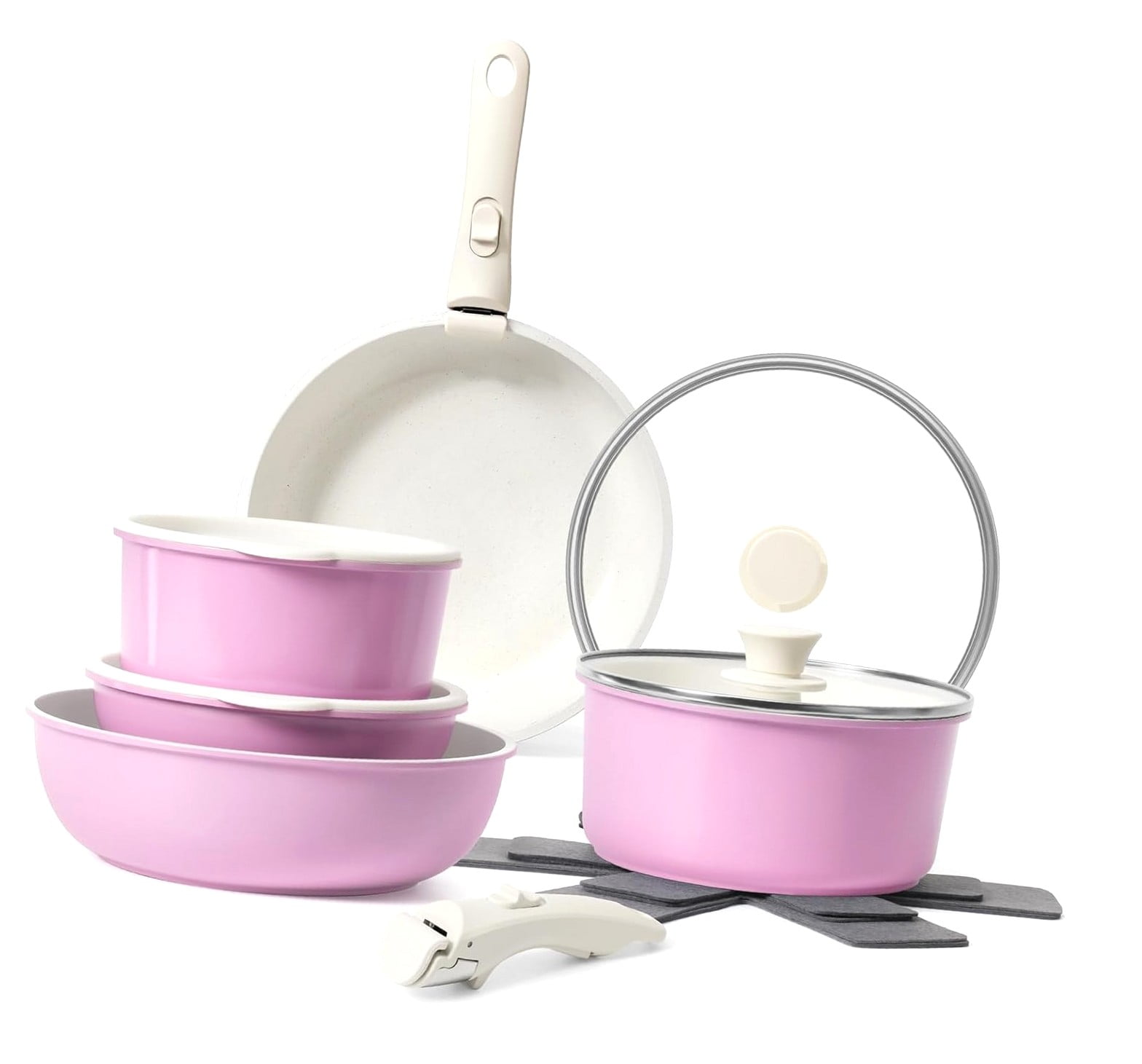 ANYWAY.GO 15-Piece Pots and Pans Set Non-Stick, Cookware Sets with ...