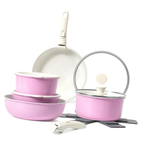 ANYWAY.GO 15-Piece Pots and Pans Set Non-Stick, Cookware Sets with ...