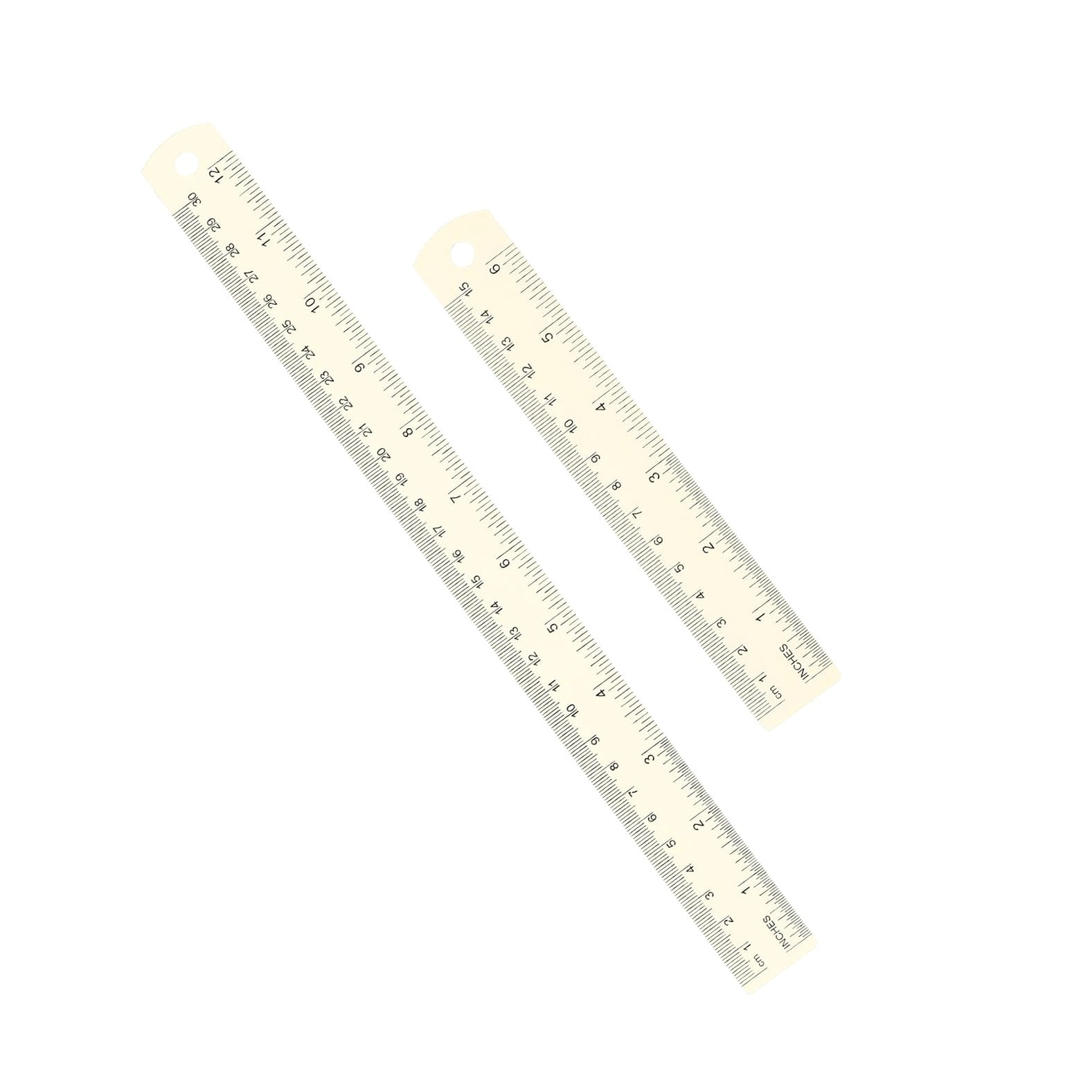 ANYWAY.GO 15cm/30cm Metal Ruler, 2 Pack Aluminum Alloy Rulers with ...