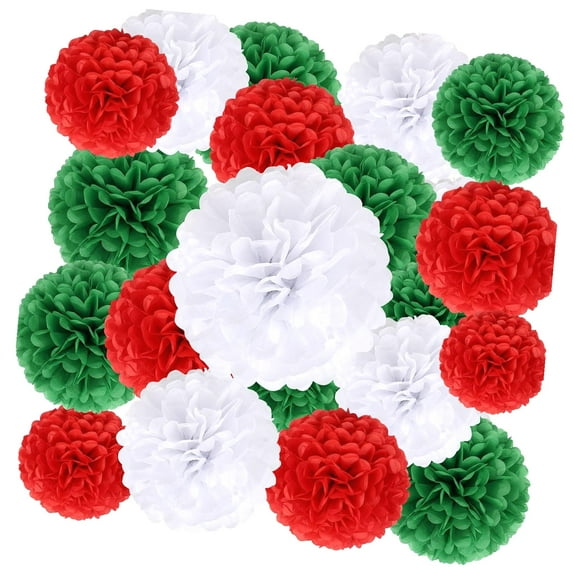 ANYWAY.GO 16 PCS Red White Party Decorations Tissue Paper Christmas ...