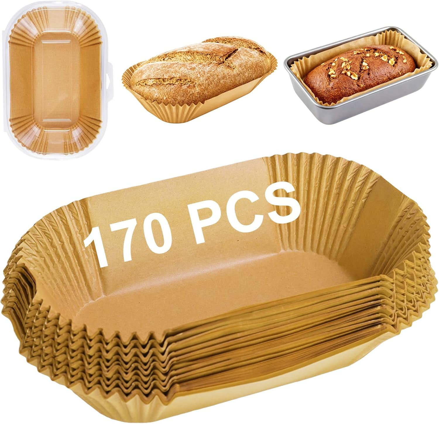 ANYWAY.GO 170PCS Loaf Pan Liners for Baking Bread 9x5 Inch,Nonstick ...
