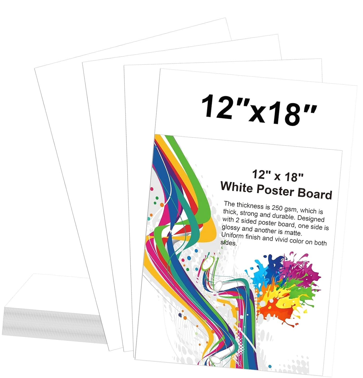 ANYWAY.GO 18 Pcs 12" 18" Poster White Poster Paper Bulk 250 Thickness ...