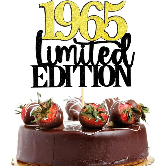 ANYWAY.GO 1965 Cake Topper Happy 60th Birthday Glitter Cake Toppers ...