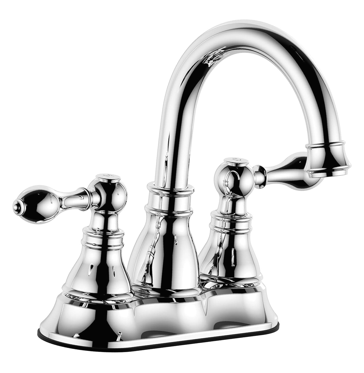 ANYWAY.GO 2 Handle Bathroom Sink 3 Hole with Overflow Drain,4 Inch ...