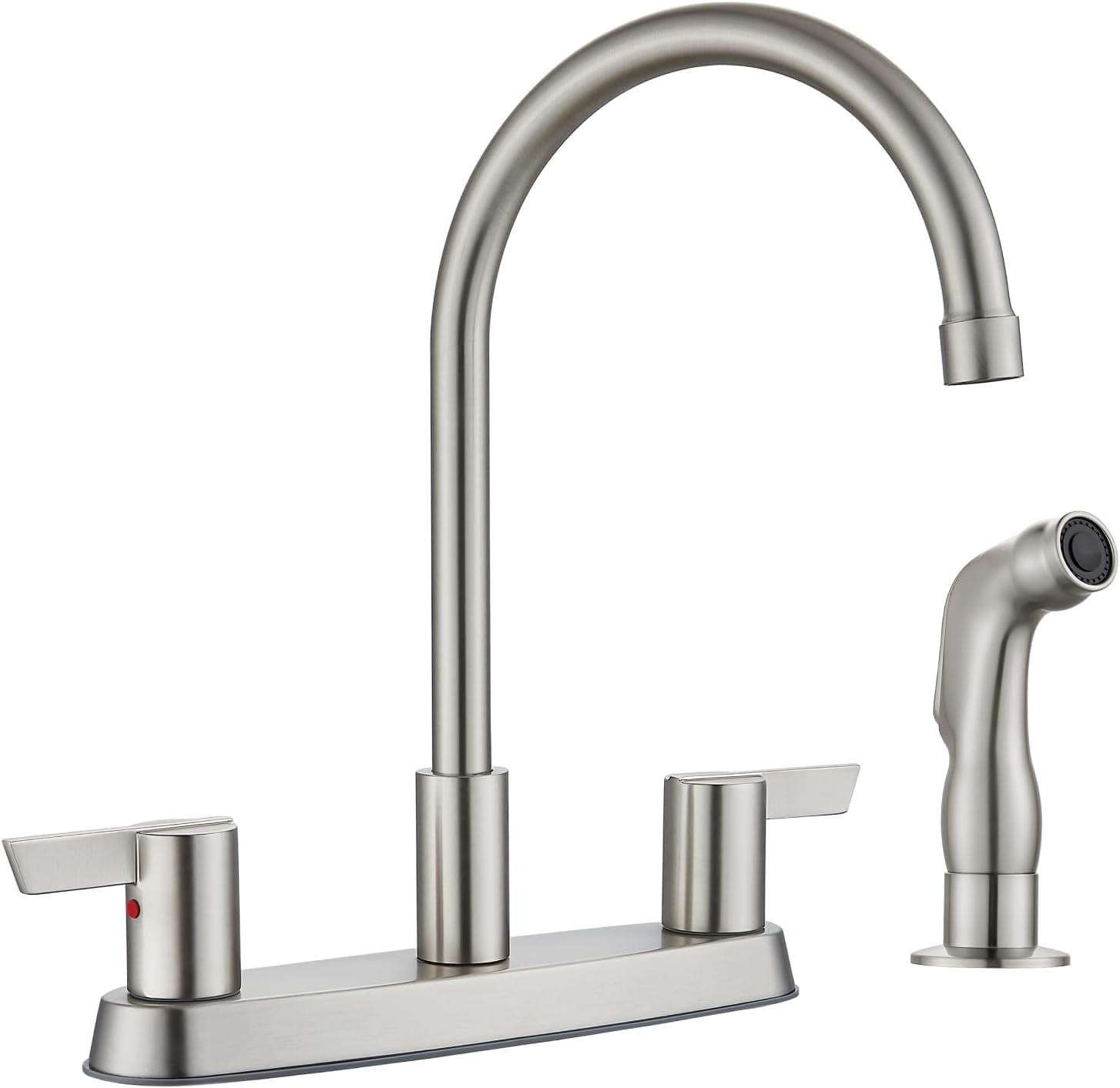 ANYWAY.GO 2 Handle Kitchen Faucets Deck Mounted 3 Hole Kitchen Sink 360 ...