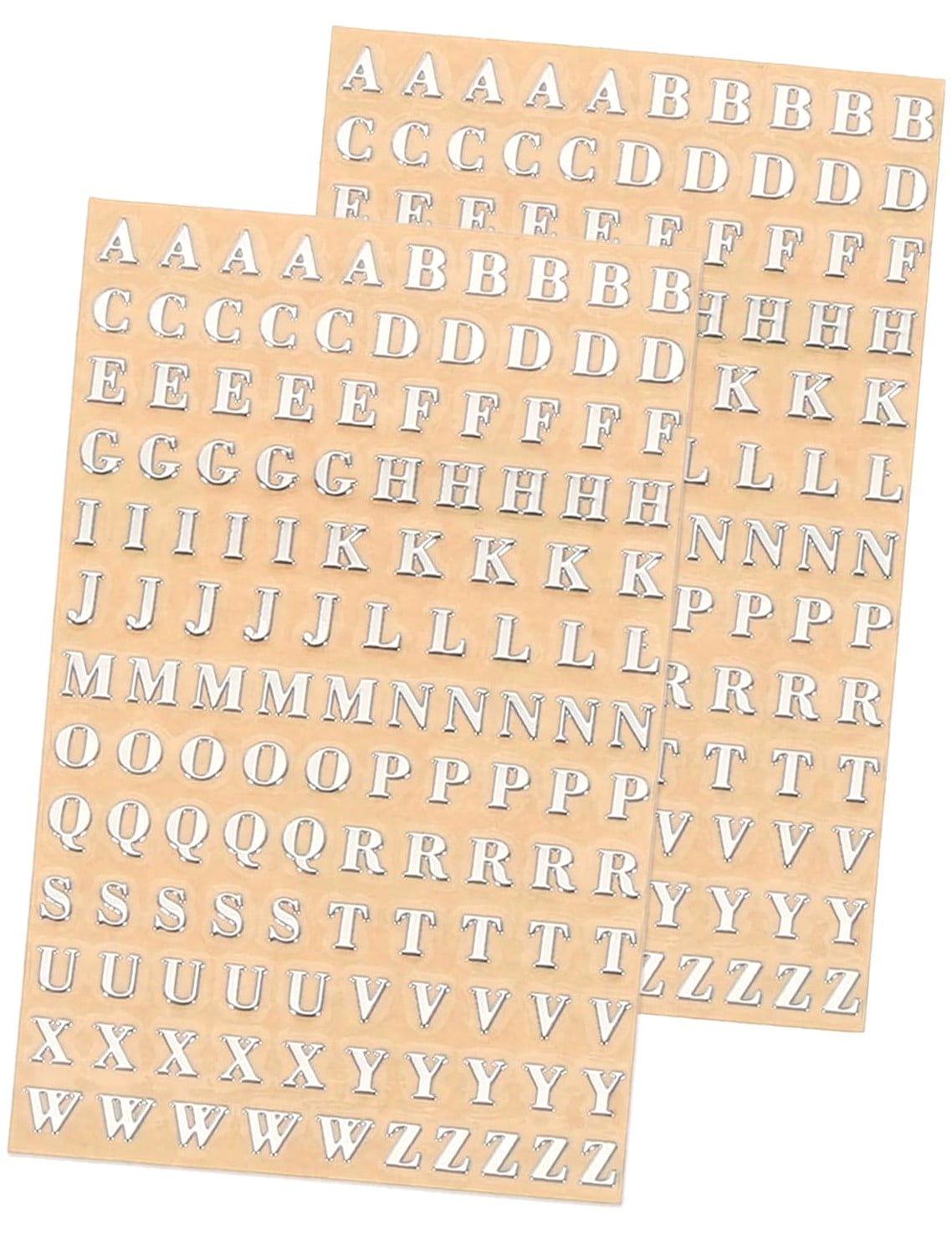 ANYWAY.GO 2 Letter Stickers 3D Small to Silver Alphabet Sticker ...