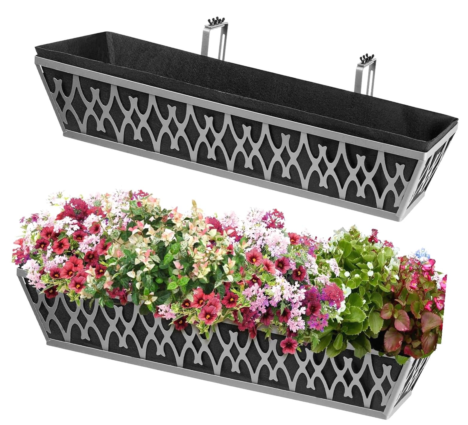 ANYWAY.GO 2 Pack 30 Inch Window Boxes Railing Box with Brackets Non ...