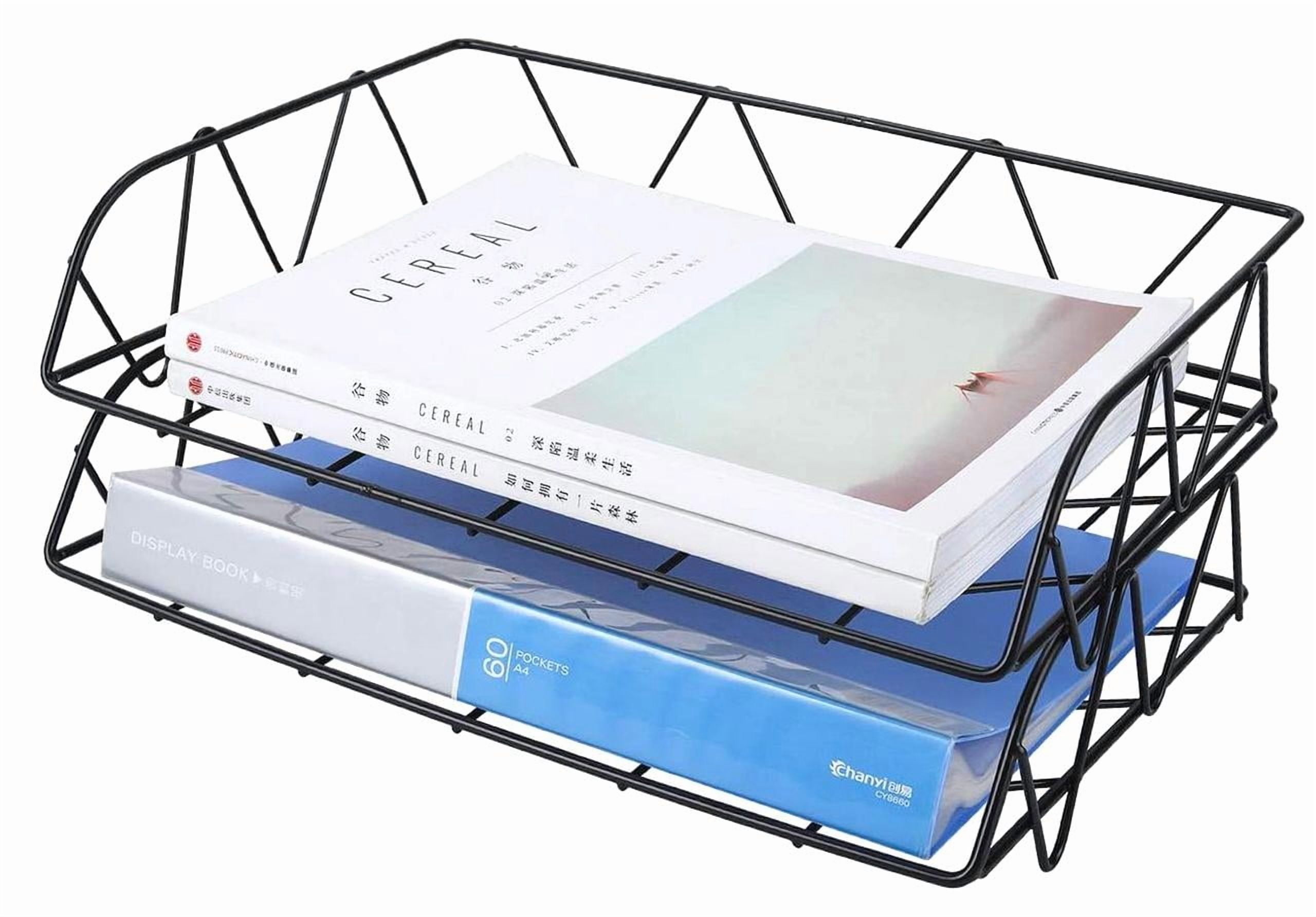 ANYWAY.GO 2-Pack Desktop Document Organizer Metal Stackable Horizontal ...