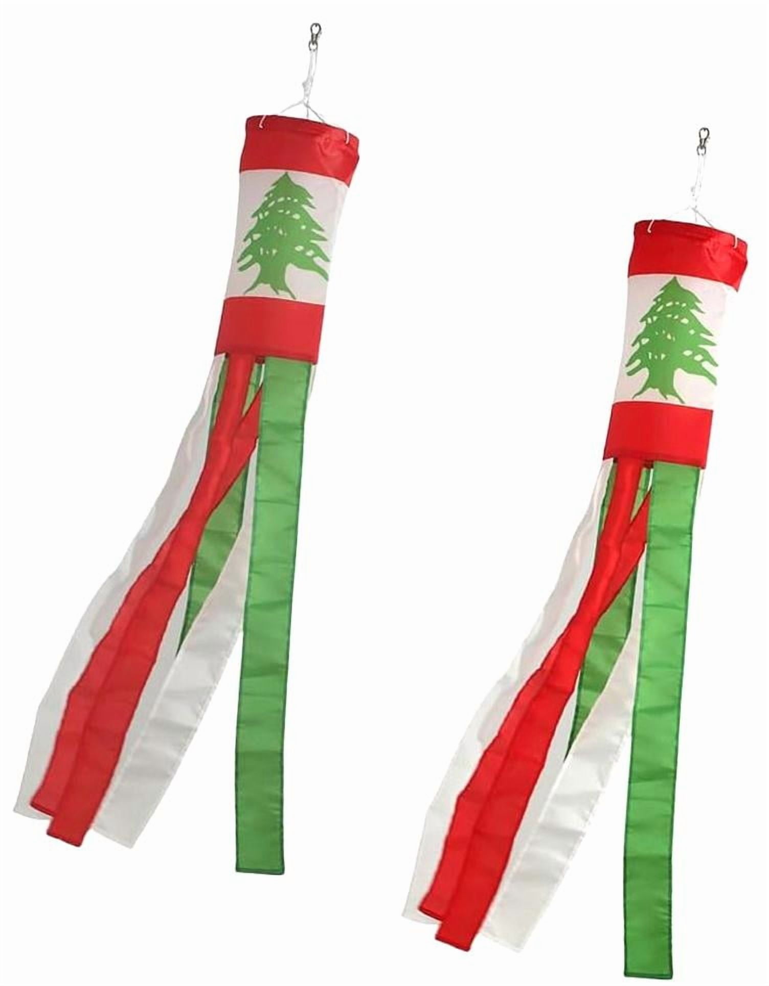 ANYWAY.GO 2 Pack Lebanese Flag Windsocks, 40 Inches, Perfect for Year ...