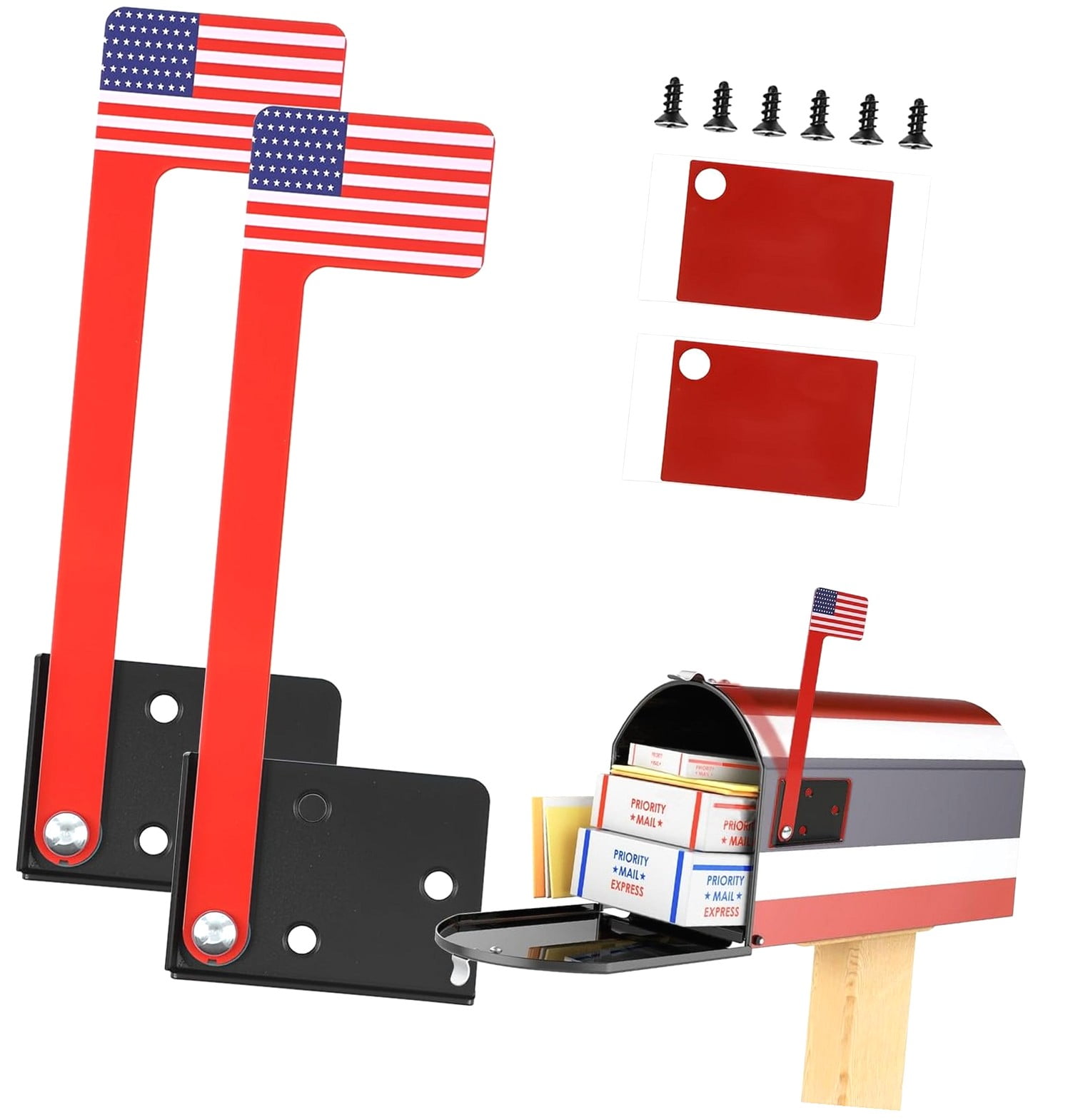 ANYWAY.GO 2 Pack Mailbox Kit, Red Metal Mailbox for Outside, Mailboxes ...