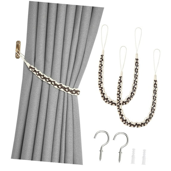 ANYWAY.GO 2 Pack Rope Curtain Tiebacks Style Drape Tie Backs Hand-Woven ...