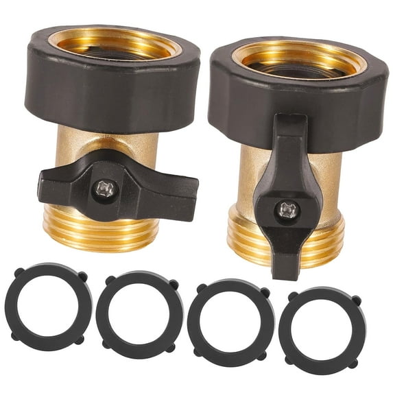 ANYWAY.GO 2 Pack Shut Off , Grip Rubber Handle, 3/4" Fittings Water ...