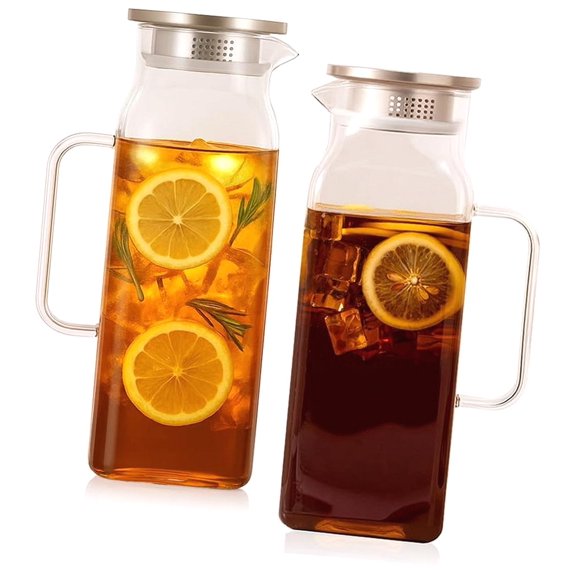 ANYWAY.GO 2 Pack Square Water Pitcher with Lid and Spout, 2L/68oz ...