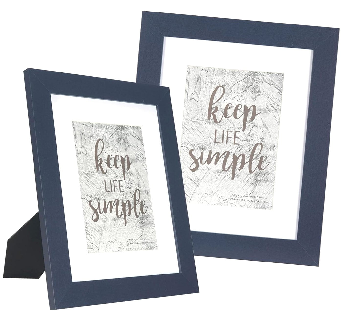ANYWAY.GO 2 Pcs Navy Blue Picture Frame Set 8x10 Frame, Display 5x7 or ...