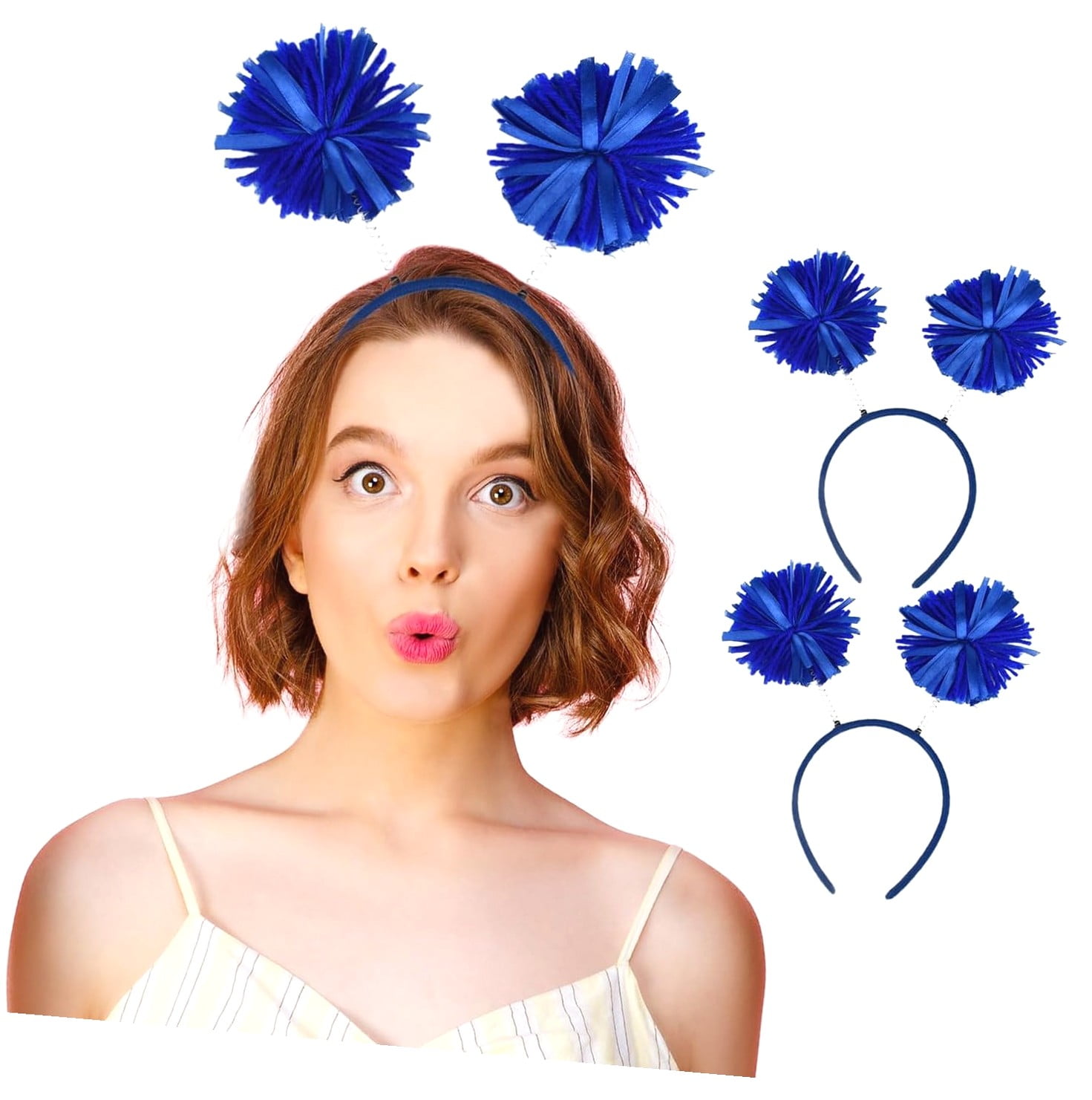 ANYWAY.GO 2 Pieces Bopper-Yarn Springs Pom Headwear Party Headband for ...