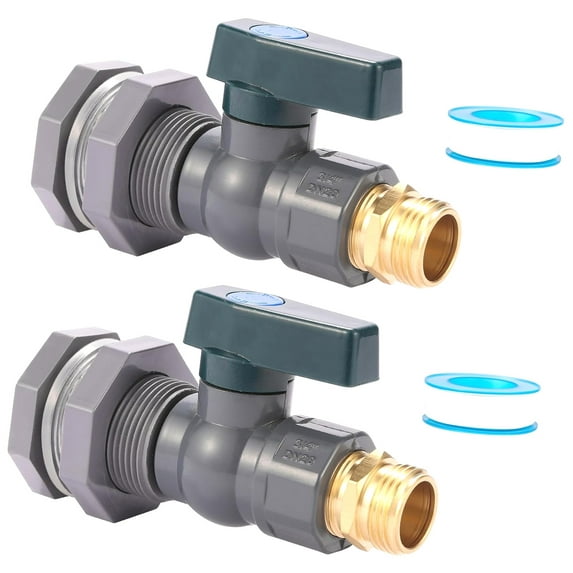 ANYWAY.GO 2 Set 3/4 Inch Barrel Spigot Kit Water Barrel Diverter Kit ...