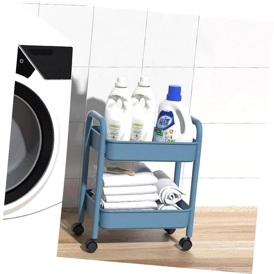 ANYWAY.GO 2-Tier Utility Rolling Cart Storage Organizer Sofa Side Table ...