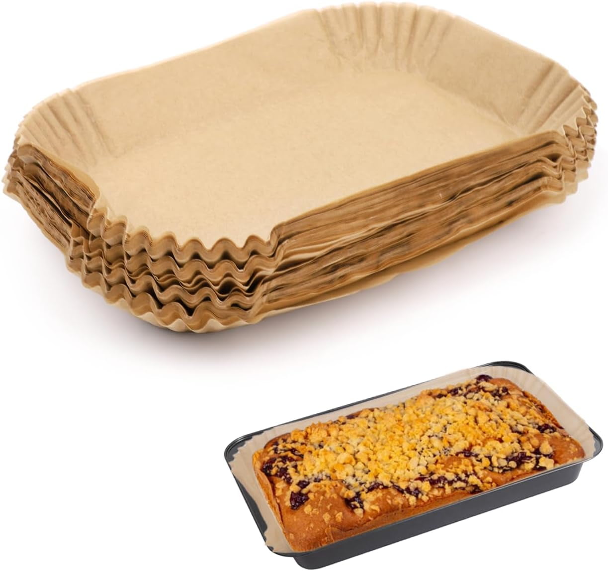 ANYWAY.GO 200 Pcs 10x5.5in Loaf Pan Liners, Non Stick Siliconized Bread ...